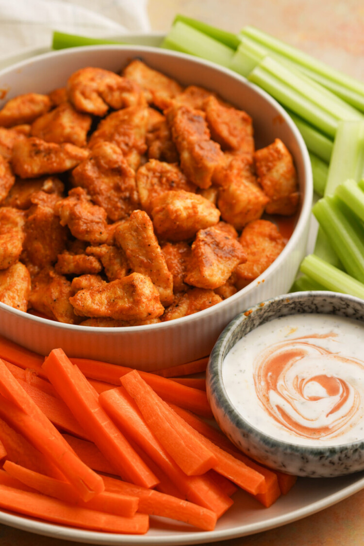 Buffalo Chicken Bites - Healthy Boneless Buffalo Wings