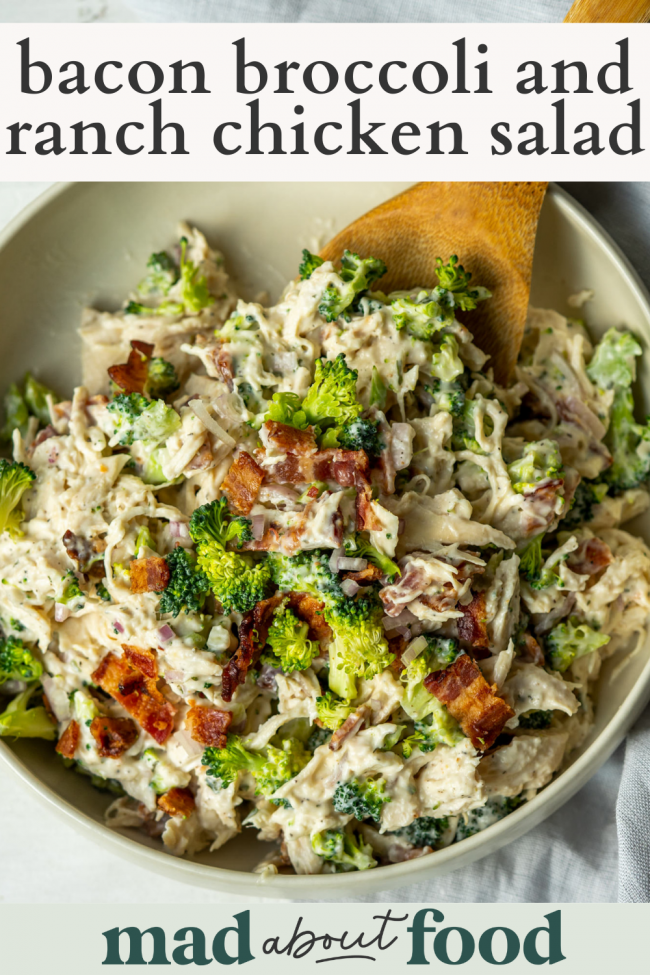 Bacon Broccoli and Ranch Chicken Salad - Mad About Food