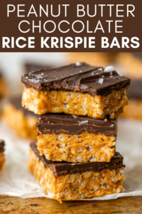 Peanut Butter Chocolate Rice Krispie Bars - Mad About Food