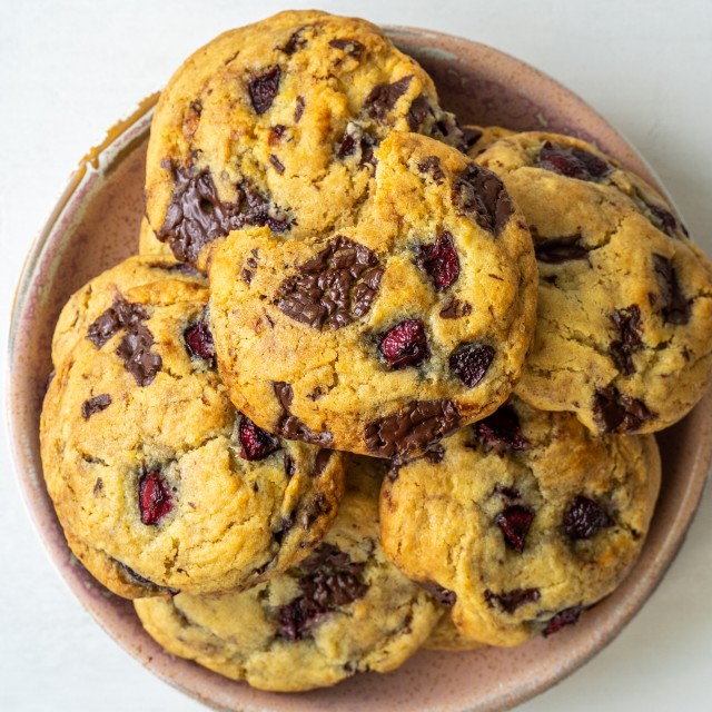 Cherry Chocolate Chip Cookies - Chocolate Chunk Fresh Cherry Cookies
