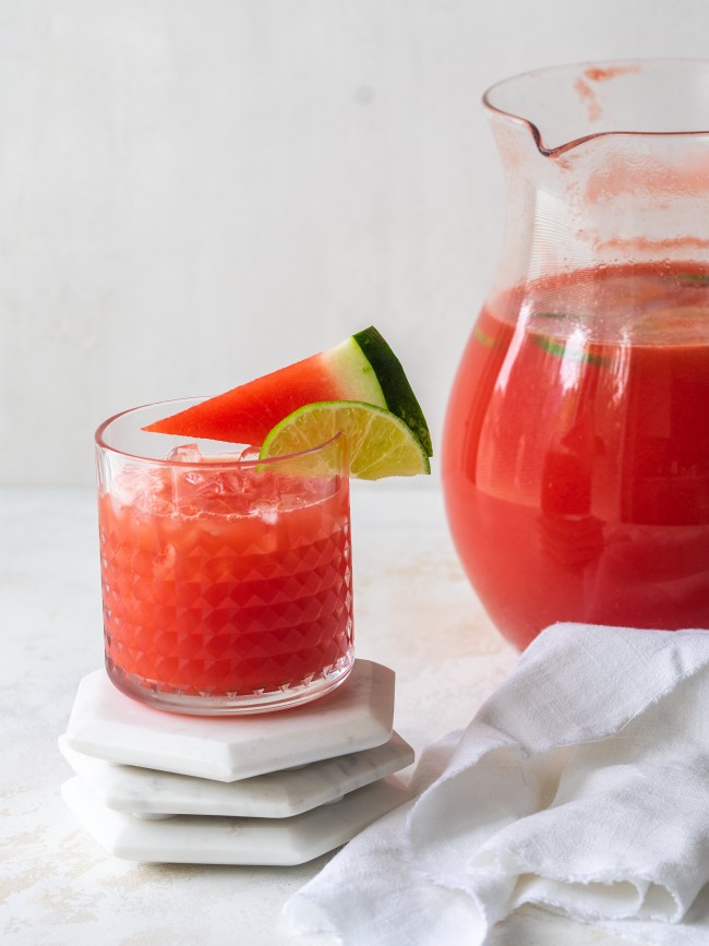 Watermelon Vodka Cocktail made with Blended Fresh Watermelon