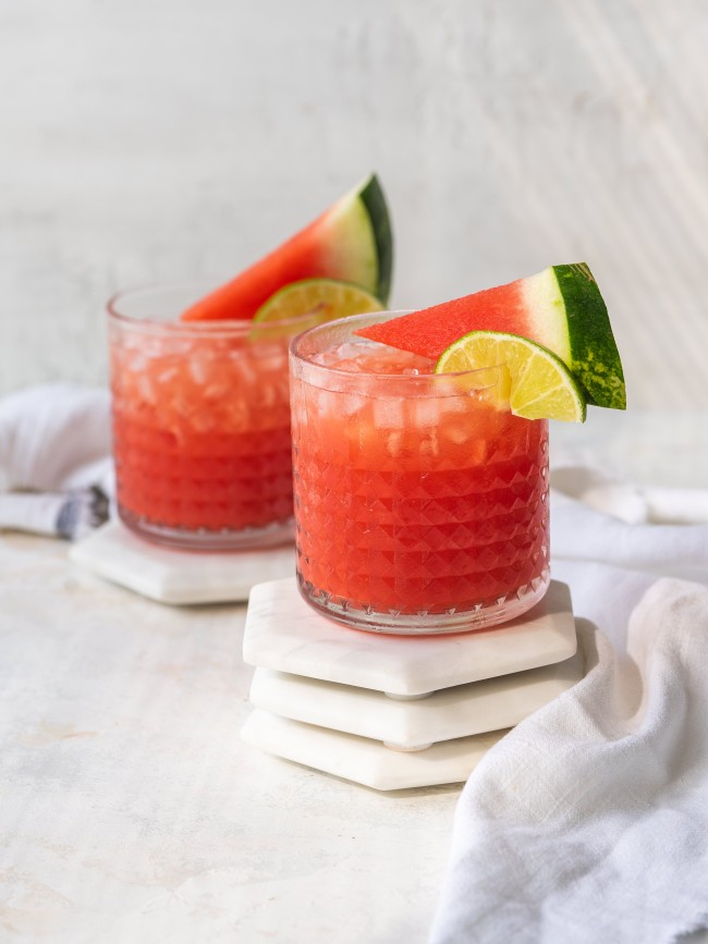 Watermelon Vodka Cocktail made with Blended Fresh Watermelon