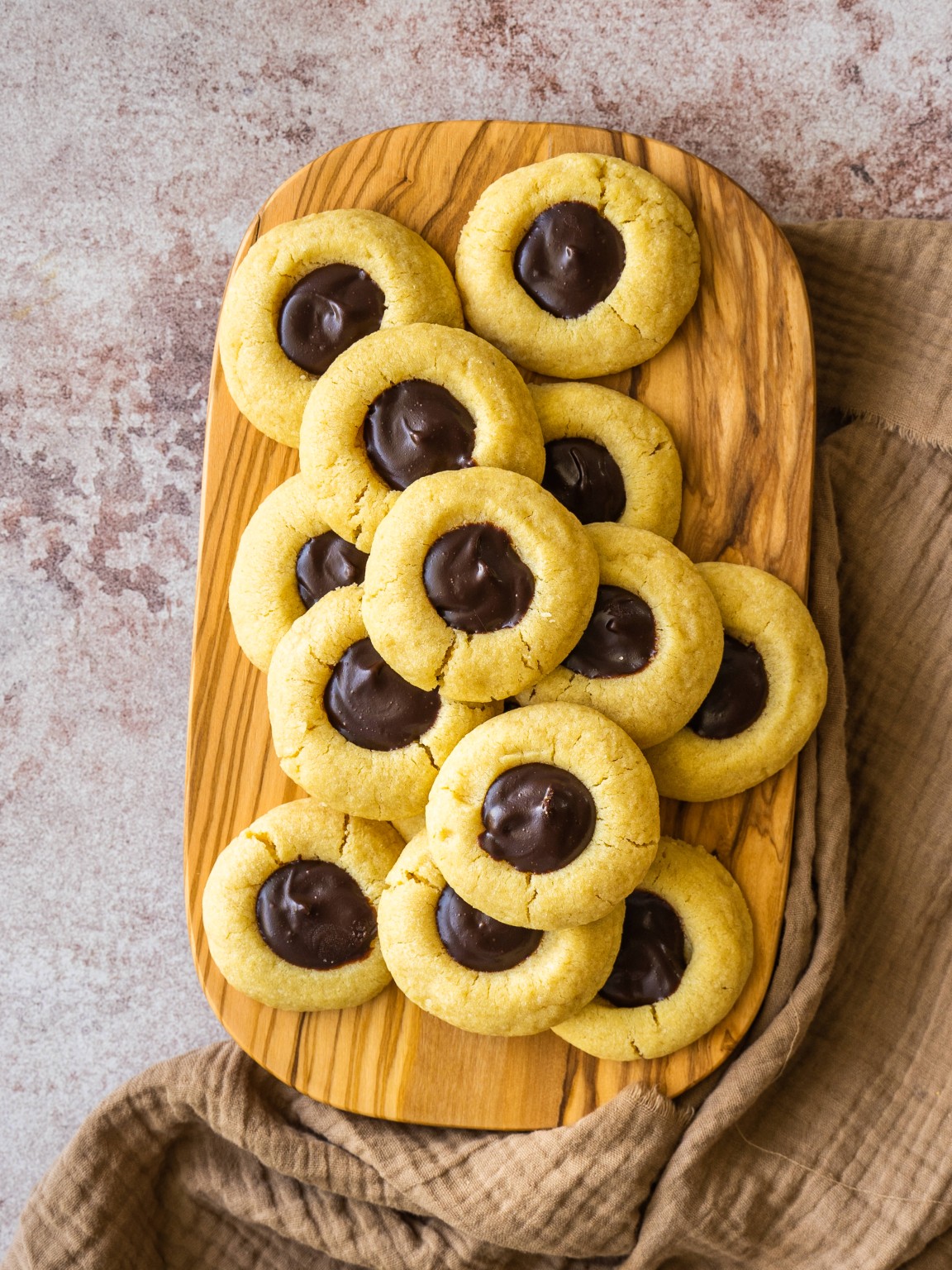 Chocolate Thumbprint Cookies - Buttery Shortbread & Chocolate Ganache