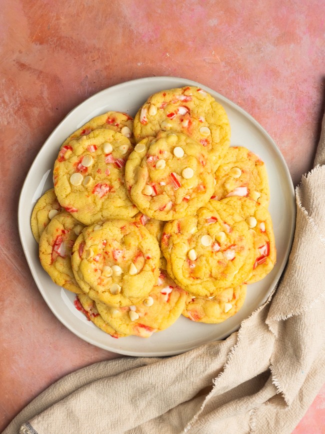 Candy Cane Cookies - Peppermint Cookies with White Chocolate