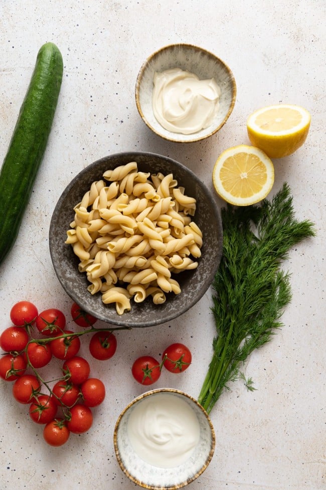 Cucumber Pasta Salad - Pasta Salad with Cucumber and Tomato