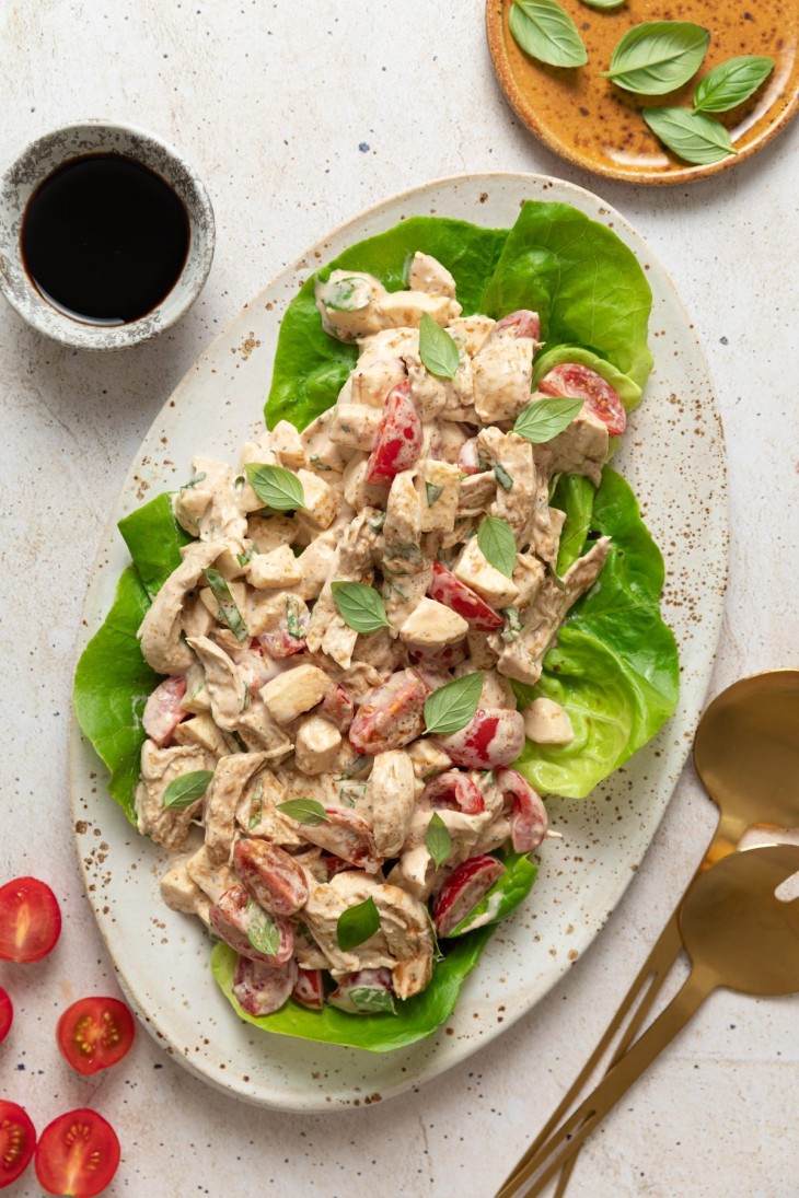Chicken Caprese Salad - Caprese Salad with Shredded Chicken