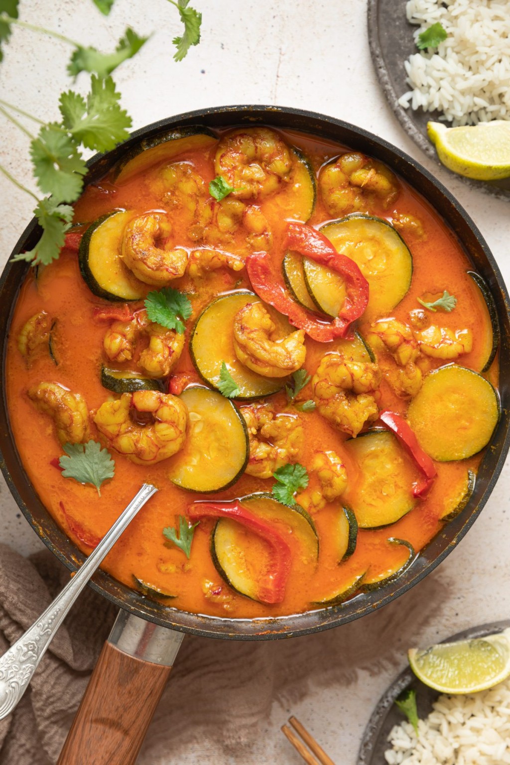 One Skillet Coconut Shrimp Curry Recipe