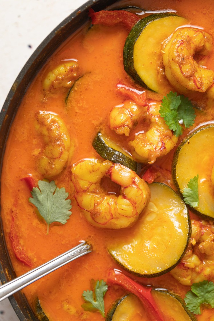 One Skillet Coconut Shrimp Curry Recipe