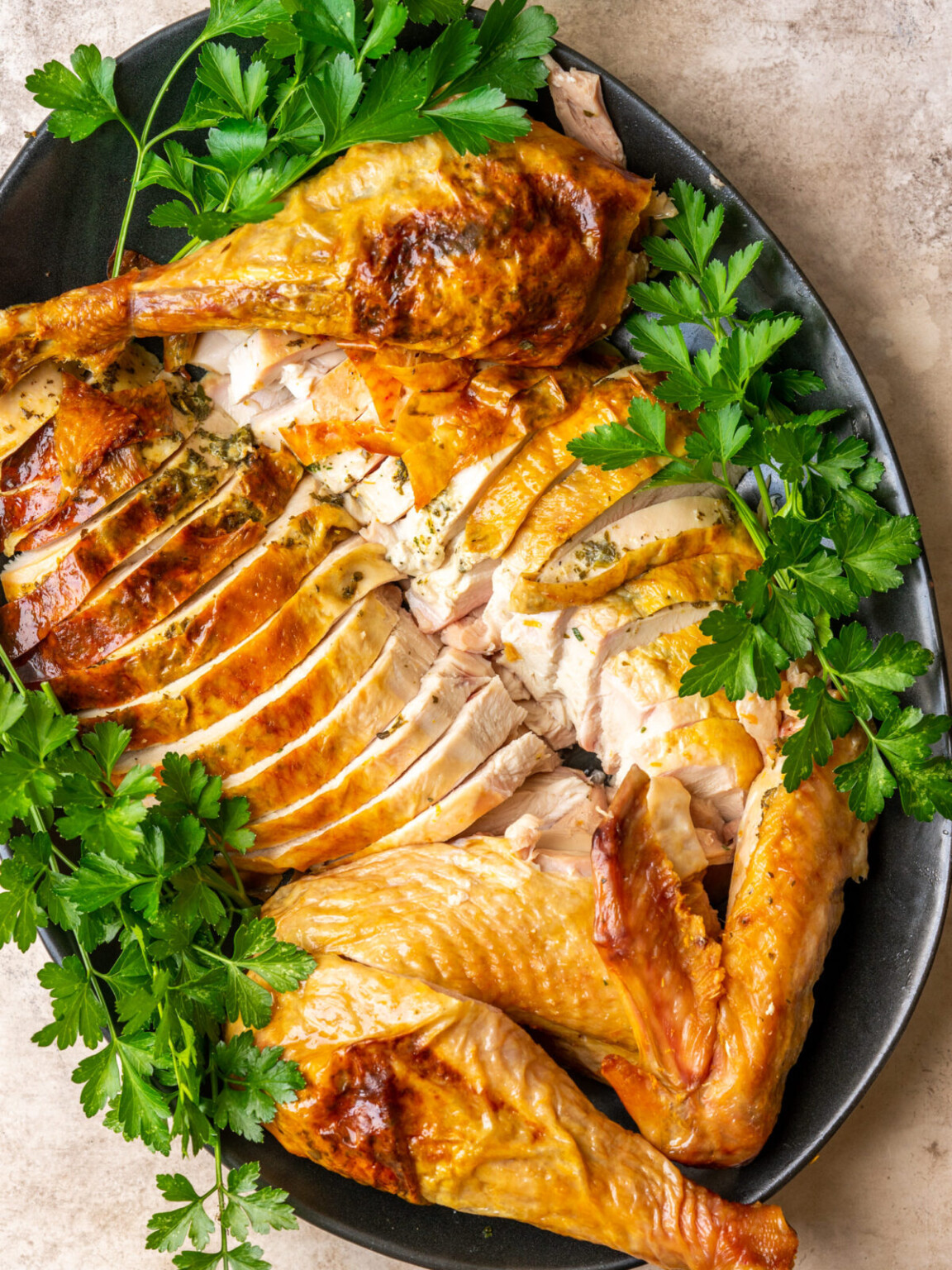 Dry Brine Turkey Roasted with Herb Butter