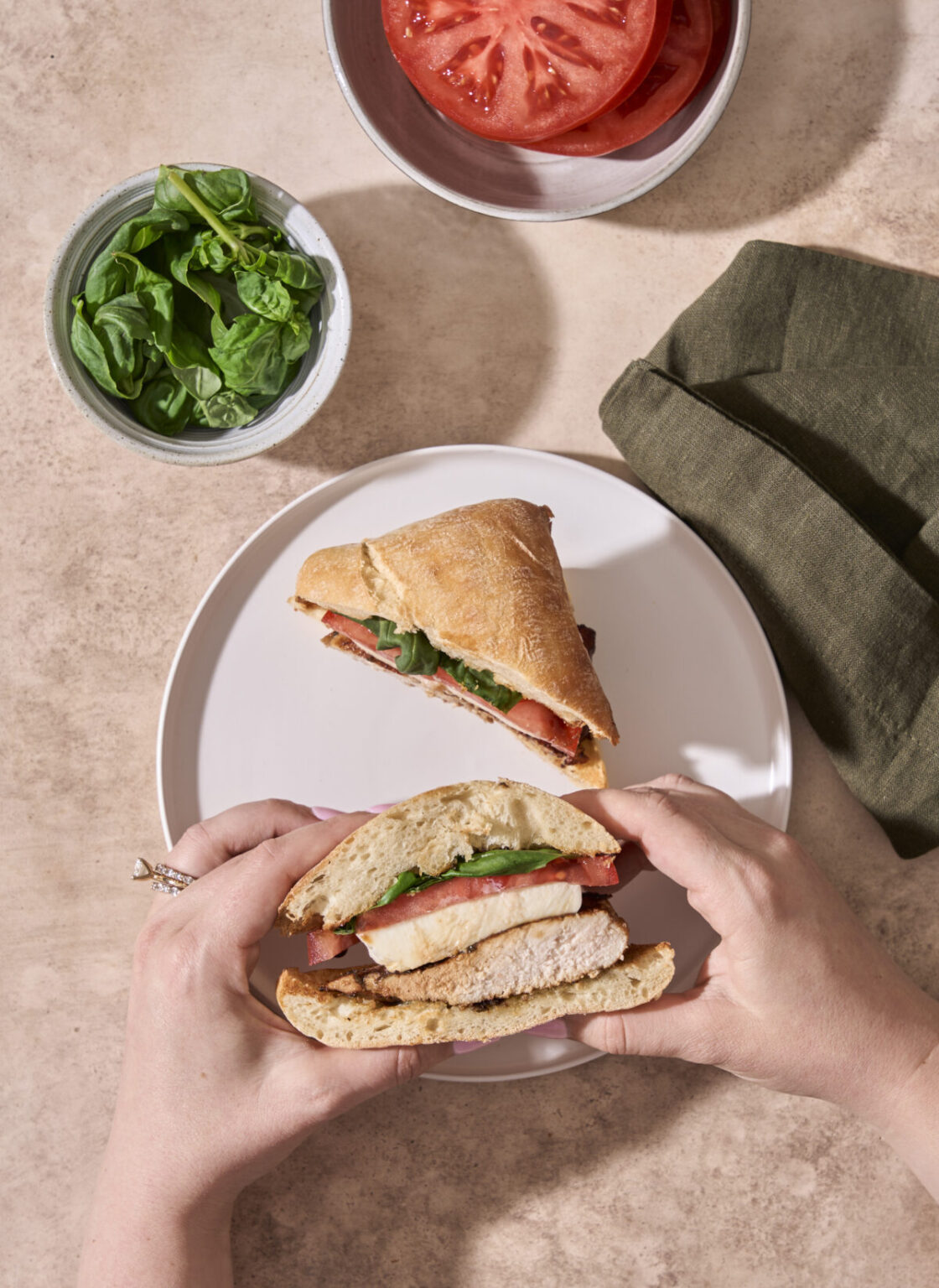 Chicken Caprese Sandwich - Caprese Sandwich with Chicken