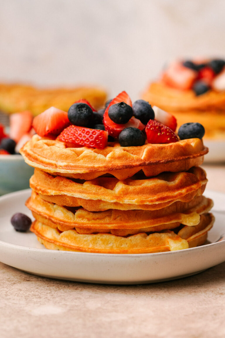 Greek Yogurt Waffles - Freezer Friendly High Protein Waffle Recipe