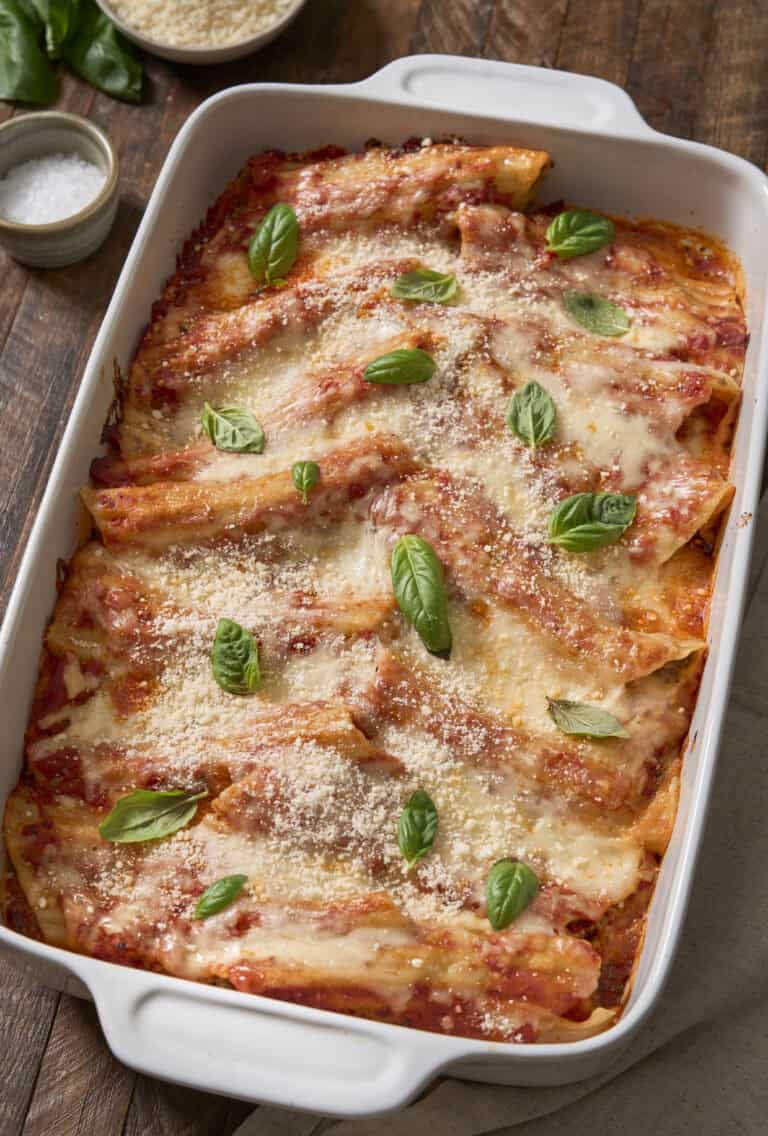 High Protein Baked Manicotti - Manicotti Recipe with Meat