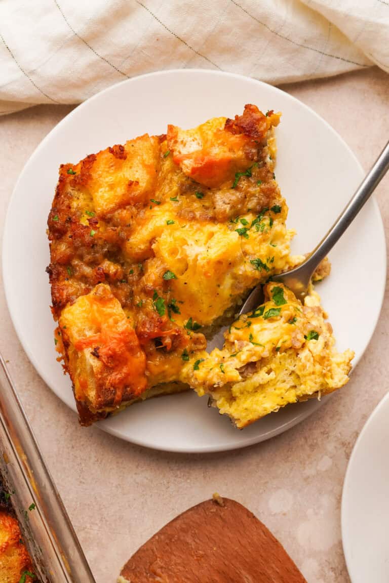 Overnight Sausage and Egg Strata - Mad About Food
