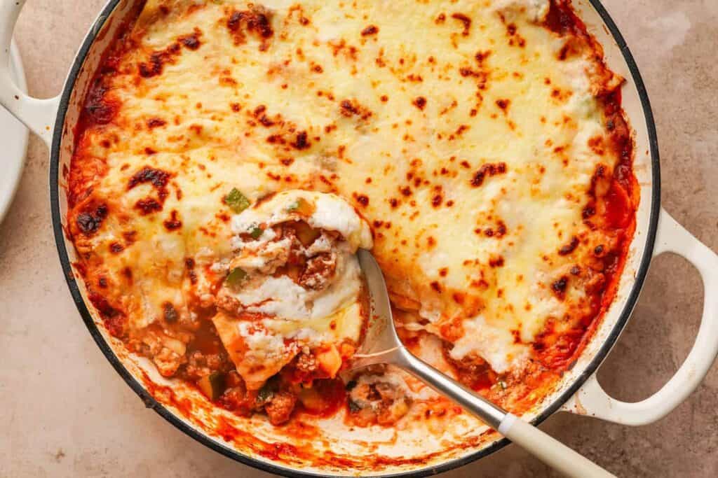 High Protein Lazy Lasagna - Mad About Food