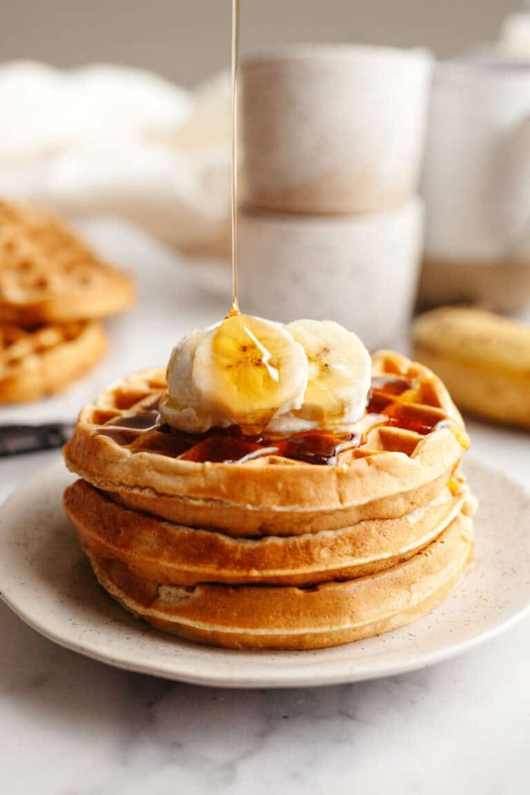 Easy Banana Waffle Recipe (30 minute Banana Bread Waffles!)